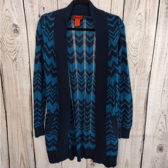 Missoni | Sweaters | Missoni X Target Y2k Twotone Blue Chevron Openknit ...